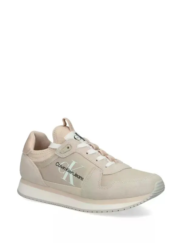 Calvin Klein Logo Print Suede Panelled Sneakers