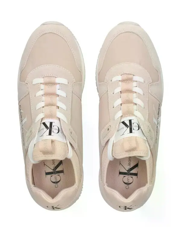 Calvin Klein Logo Print Suede Panelled Sneakers