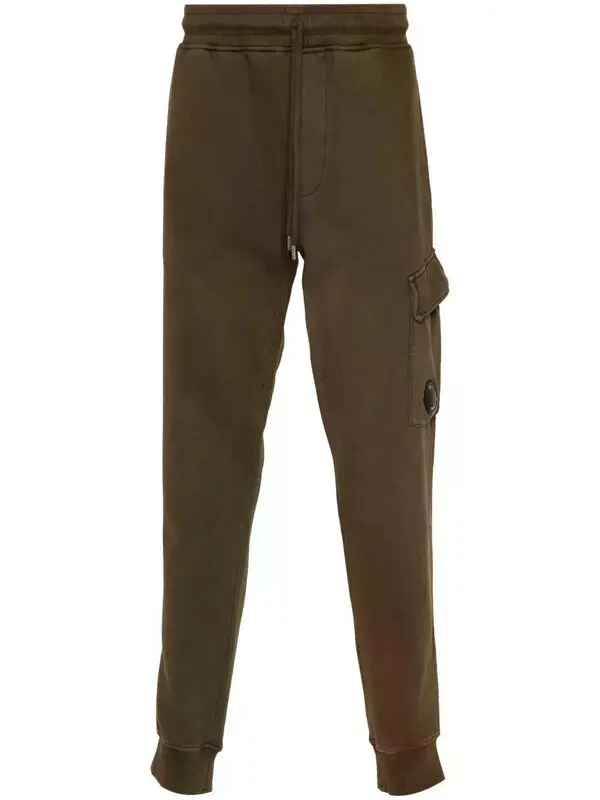 C.P. COMPANY Lens-detail Fleece Track Pants - Green