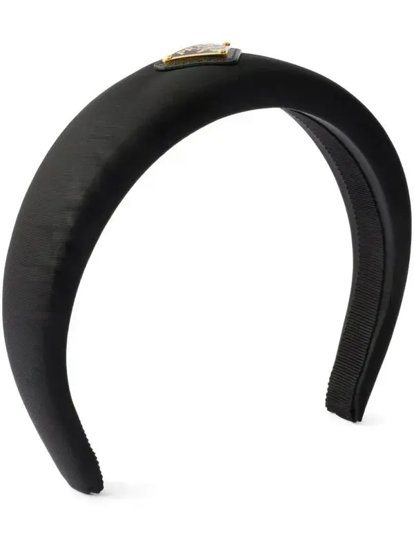 Prada Logo-plaque Re-nylon Headband - Black