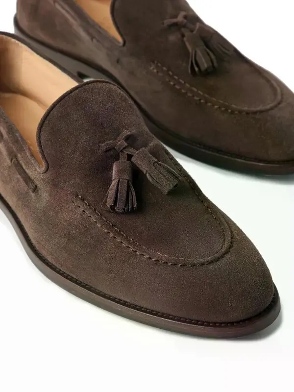 Brunello Cucinelli Tassel-embellished Suede Loafers