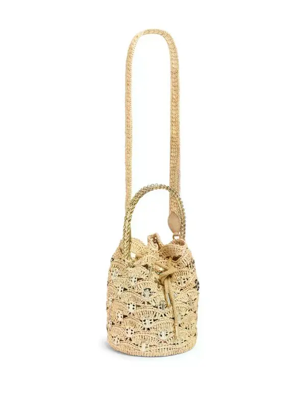Rabanne 1969 Raffia Wave Bucket Bag - Neutrals