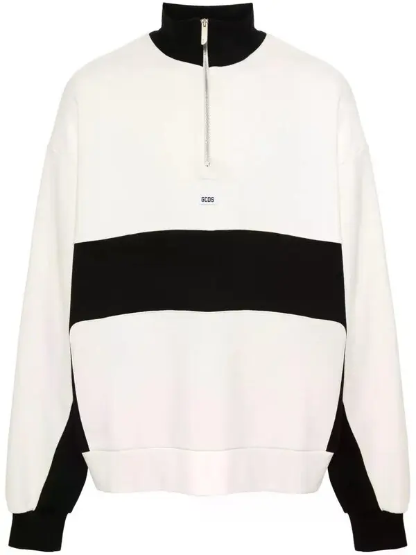 Gcds Half-zip Sweatshirt With Logo Appliqu