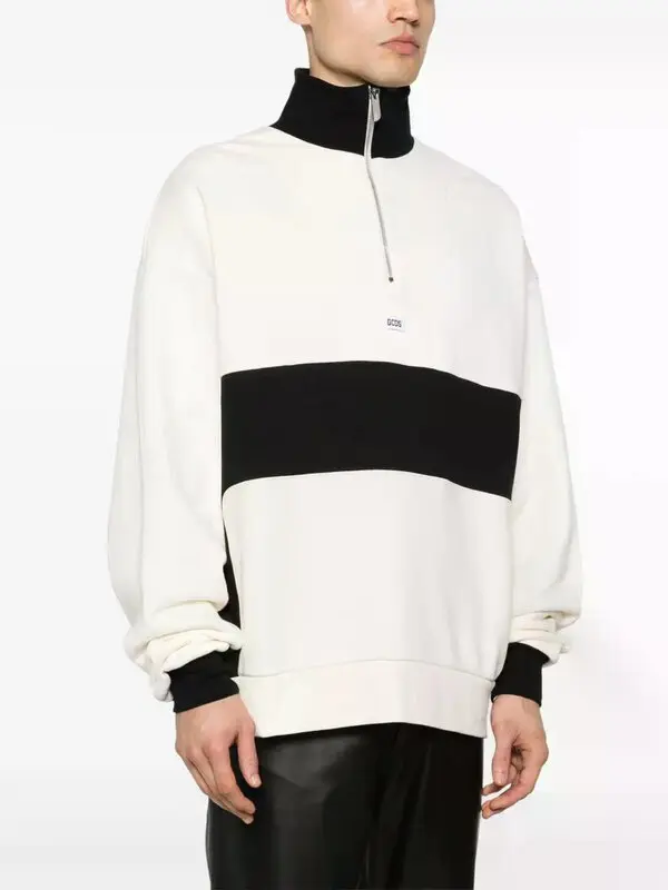 Gcds Half-zip Sweatshirt With Logo Appliqu