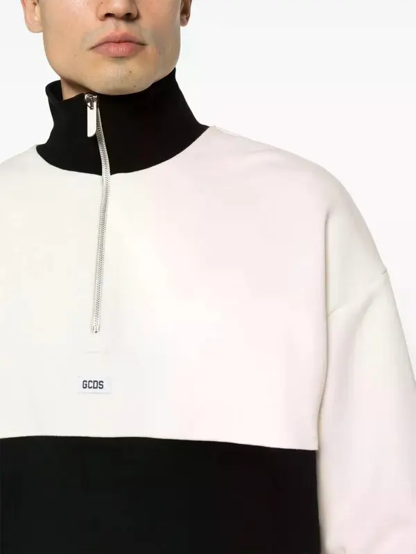 Gcds Half-zip Sweatshirt With Logo Appliqu