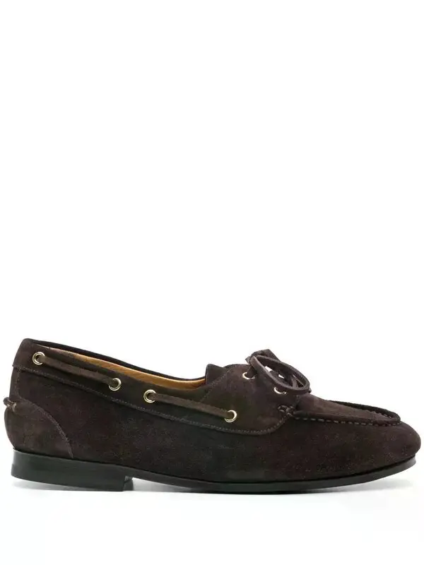 Bally Suede Panelled Boat Shoes - Brown