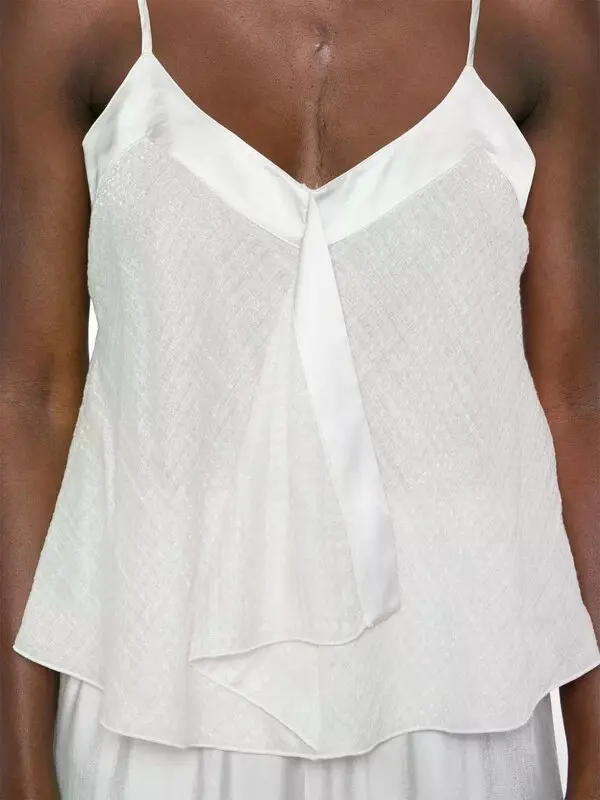 Emporio Armani Ruffled Seersucker Top