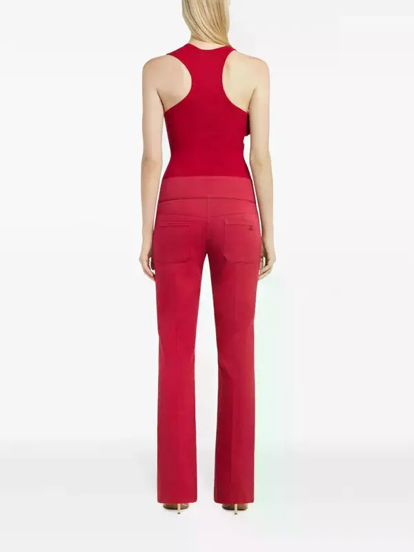 COURREGES Bootcut Trousers With Belted Waist - Red