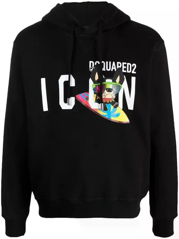 Dsquared2 Cotton Logo Print Hoodie