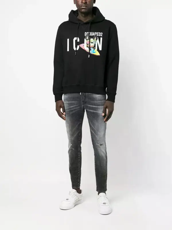 Dsquared2 Cotton Logo Print Hoodie