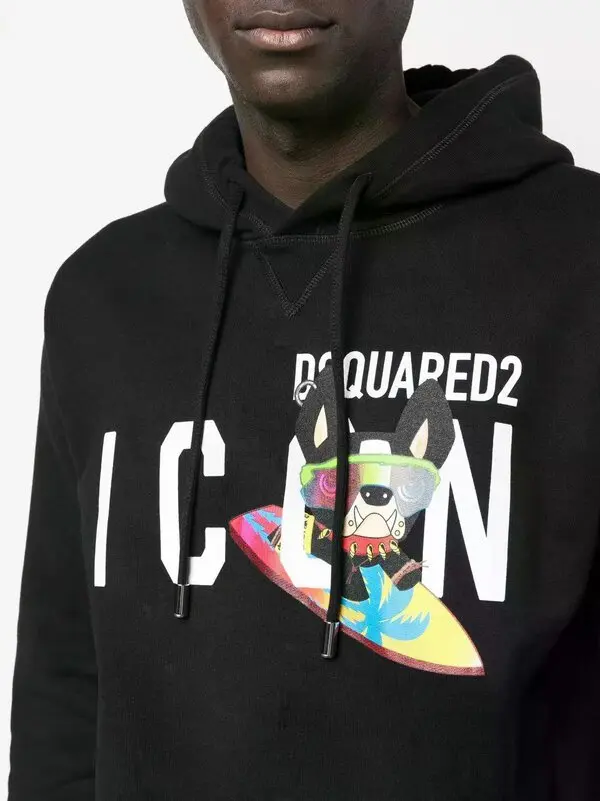 Dsquared2 Cotton Logo Print Hoodie