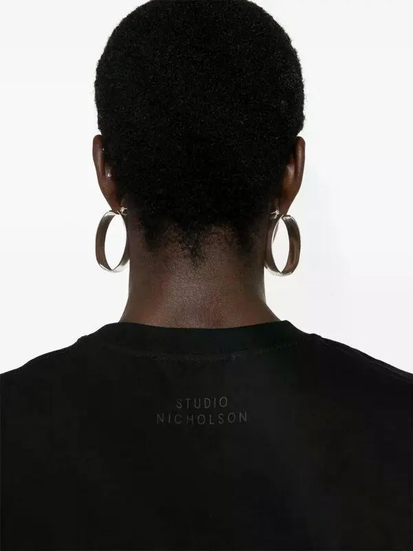 Studio Nicholson Cotton T-shirt With Rear Logo - Black
