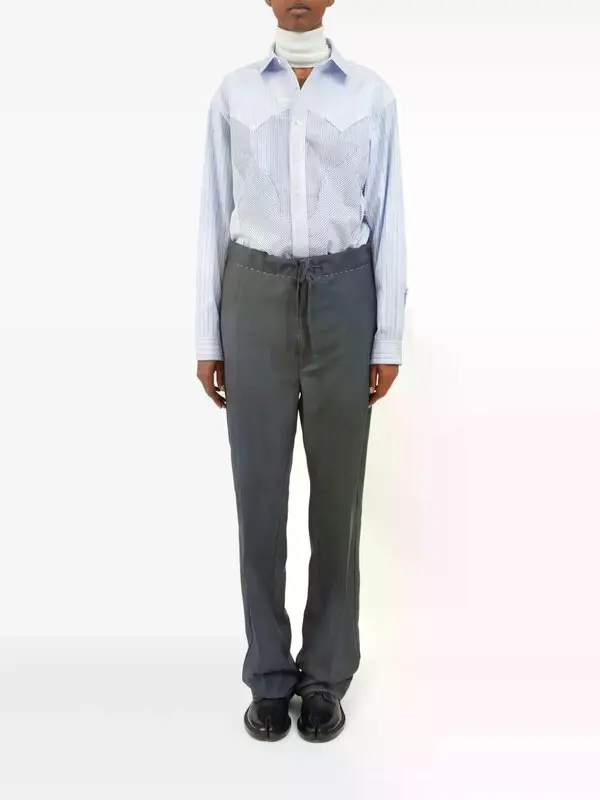 MAISON MARGIELA Moiré-effect Straight-leg Trousers