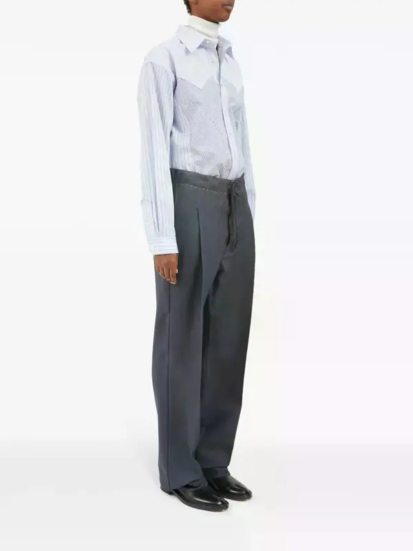 MAISON MARGIELA Moiré-effect Straight-leg Trousers