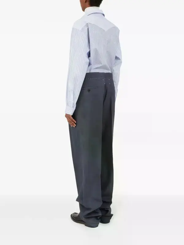 MAISON MARGIELA Moiré-effect Straight-leg Trousers
