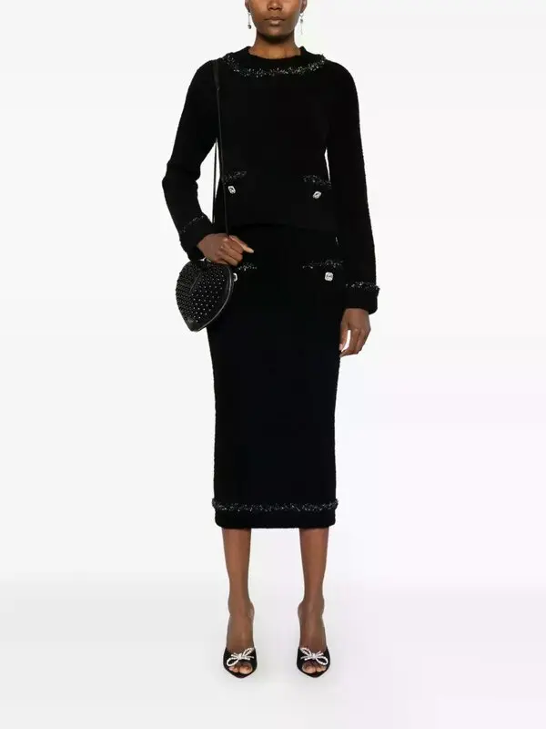 Huishan Zhang Bethany Bouclé Sweater With Crystal Embellishments