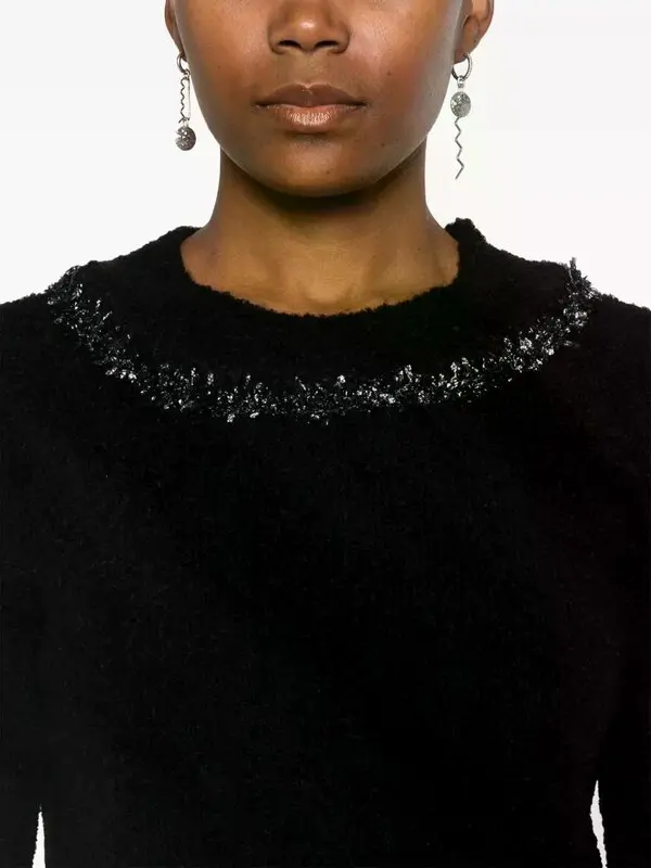 Huishan Zhang Bethany Bouclé Sweater With Crystal Embellishments