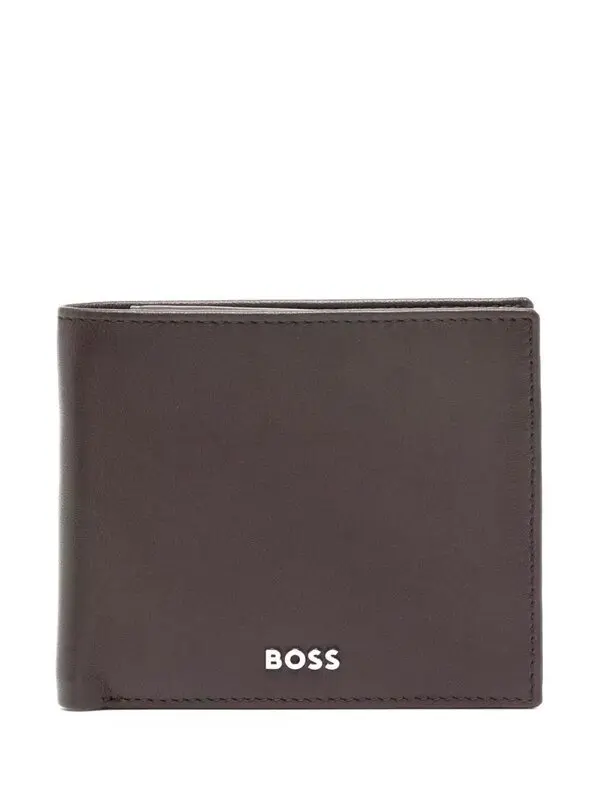BOSS Logo-plaque Leather Wallet - Brown