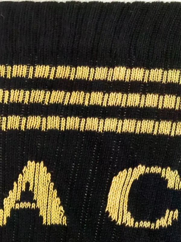 Versace 90s Logo Motif Crew Socks - Black