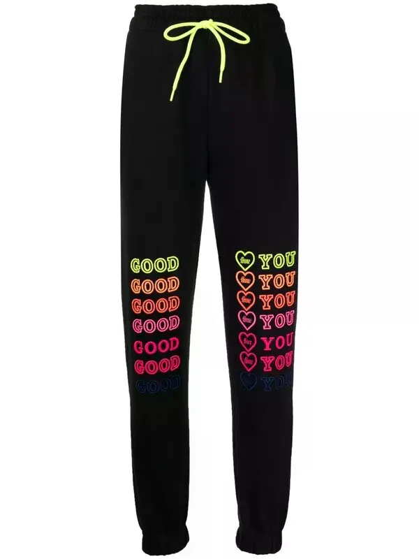 IRENEISGOOD Slogan Print Tracksuit Bottoms - Black