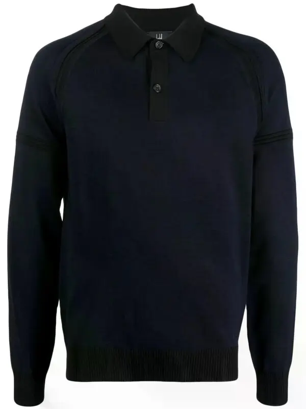 Dunhill Long Raglan-sleeve Wool Polo Shirt