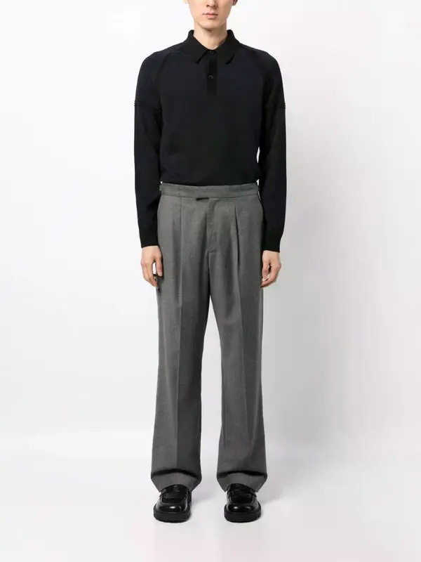 Dunhill Long Raglan-sleeve Wool Polo Shirt