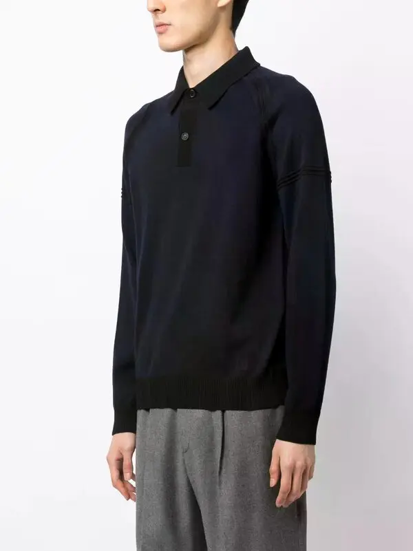 Dunhill Long Raglan-sleeve Wool Polo Shirt