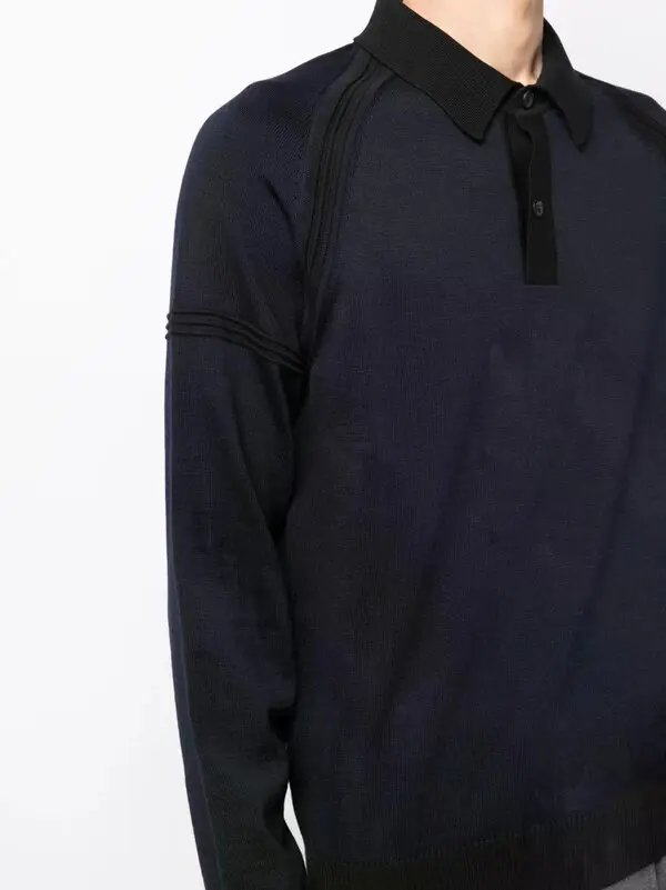 Dunhill Long Raglan-sleeve Wool Polo Shirt