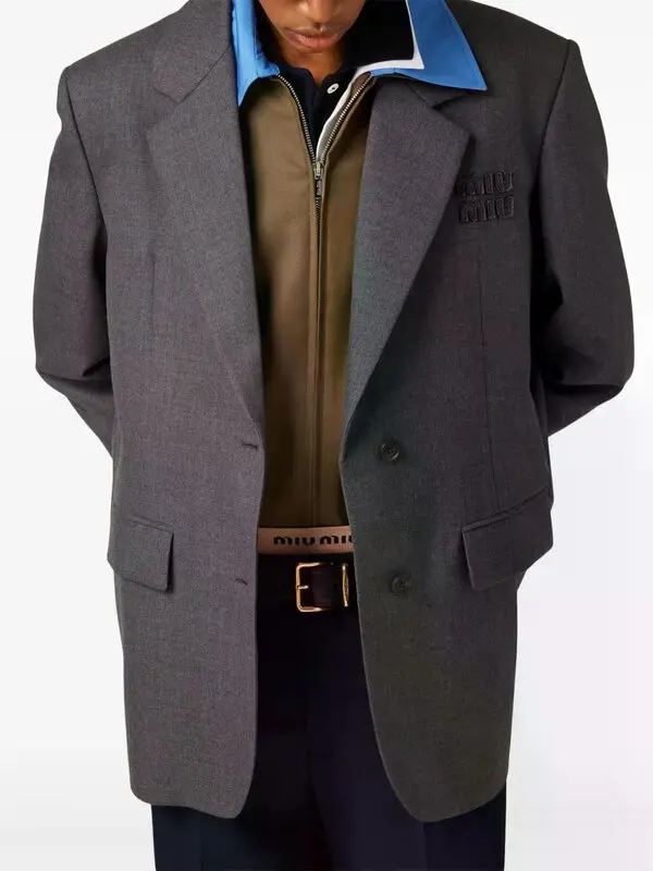 Miu Miu Single-breasted Gabardine Blazer