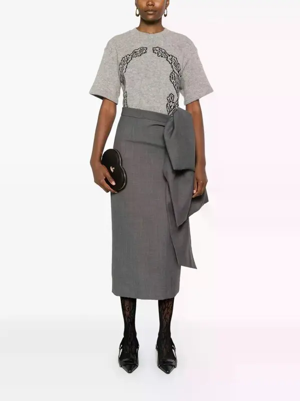 Moschino Logo-intarsia Knitted Top - Grey