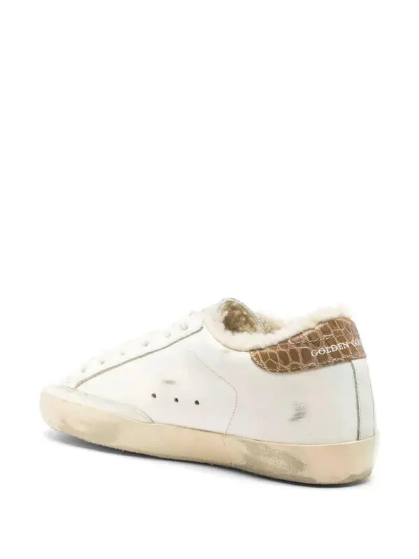 GOLDEN GOOSE Super-star Leather Sneakers With Shearling Lining