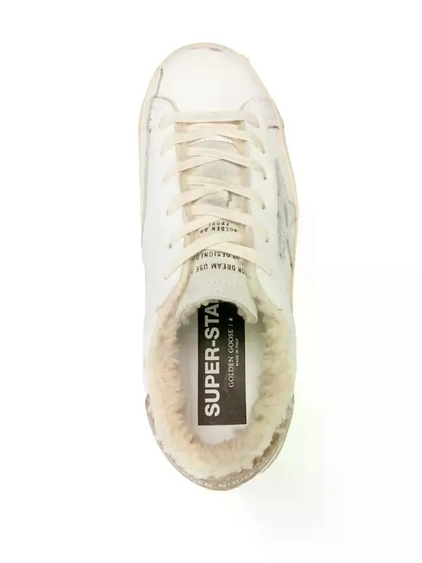 GOLDEN GOOSE Super-star Leather Sneakers With Shearling Lining