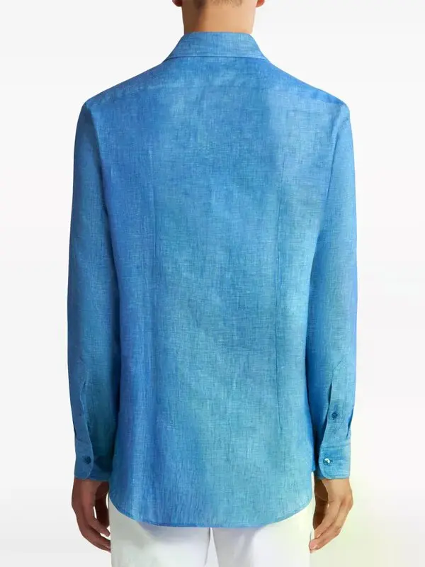 Etro Pegaso-embroidered Mélange-effect Shirt