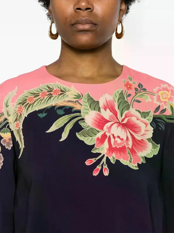 Etro Floral Print Silk Midi Dress