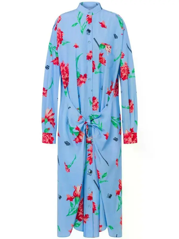 Moschino Floral-print Midi Dress - Blue