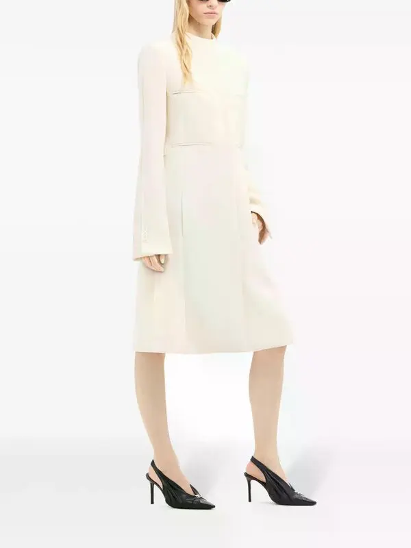 COURREGES Heritage Logo-appliqué Mid-length Coat - Neutrals