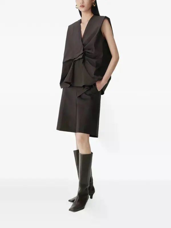 JNBY Sleeveless Draped V-neck Top - Brown