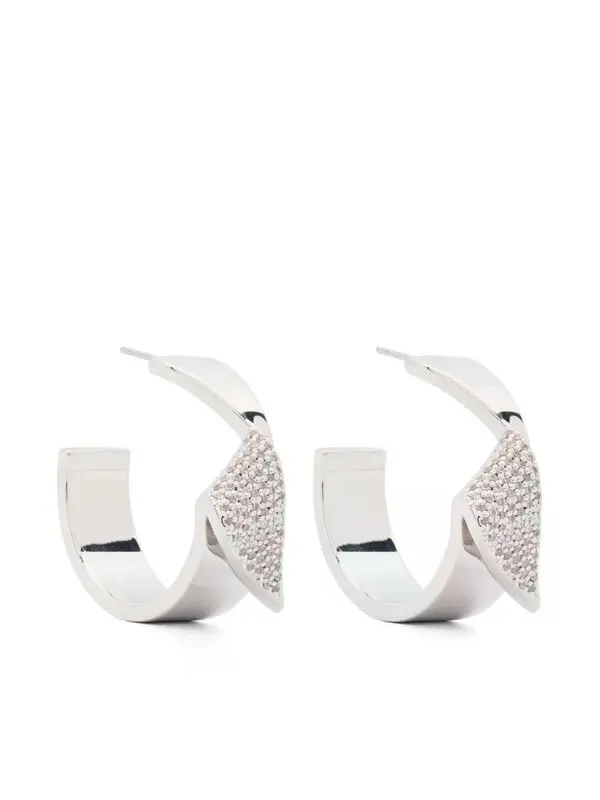 Eddie Borgo Pavé Folded Hoops Earrings - Silver