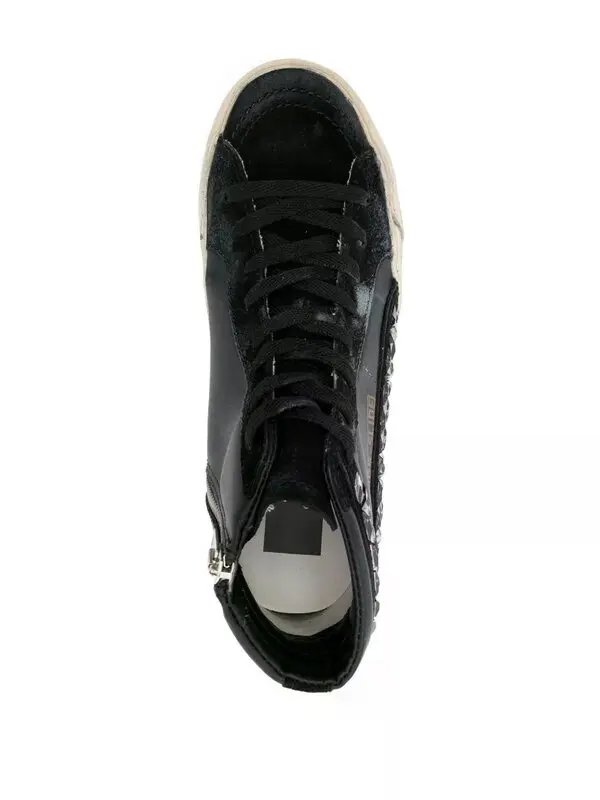 GOLDEN GOOSE Slide Crystal-embellished High-top Sneakers - Black