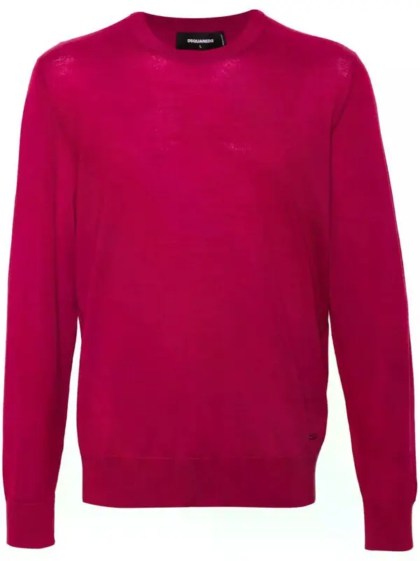 Dsquared2 Fine-knit Jumper With Logo Plaque