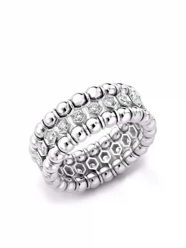PRAGNELL 18kt White Gold Diamond Expandable Ring - Silver