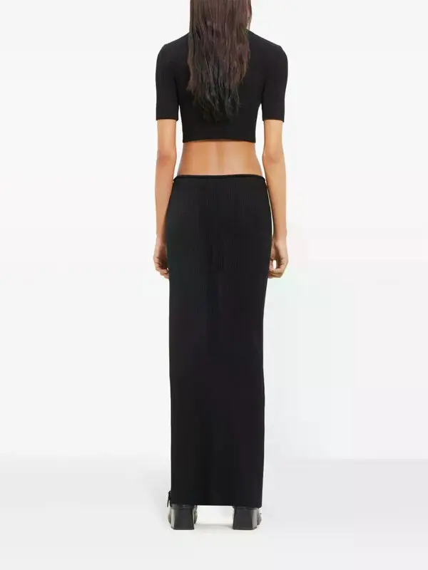 COURREGES Ribbed Knit Tube Long Skirt