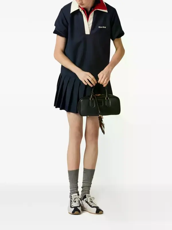 Miu Miu Polo-collar Pleated Dress