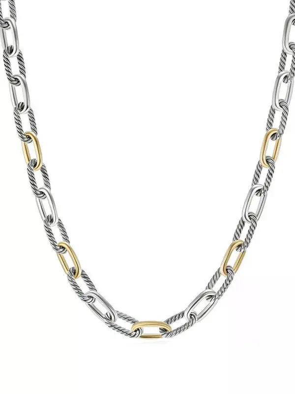 David Yurman 18kt Yellow Gold And Sterling Dy Madison Chain Necklace - Silver