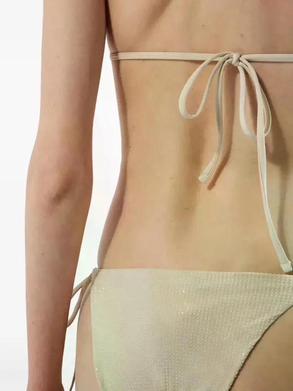 Prada Rhinestone Embellished Triangle Bikini Top - Neutrals
