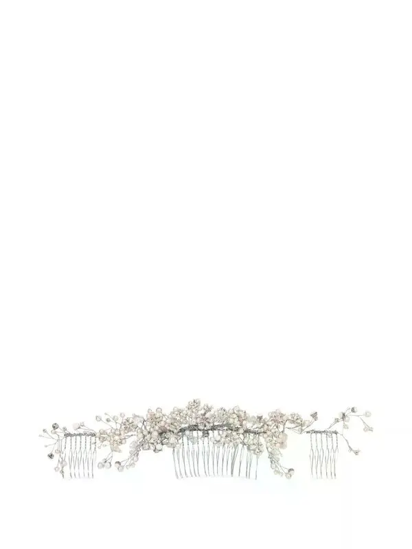 JENNIFER BEHR Nicola Floral Embellished Hair Comb - Silver