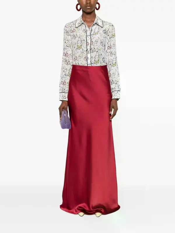BLANCA VITA Ginestra Satin Long Skirt