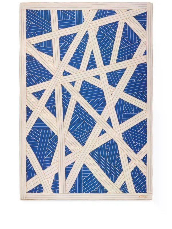 Missoni Nastri Geometric-print Throw - Blue
