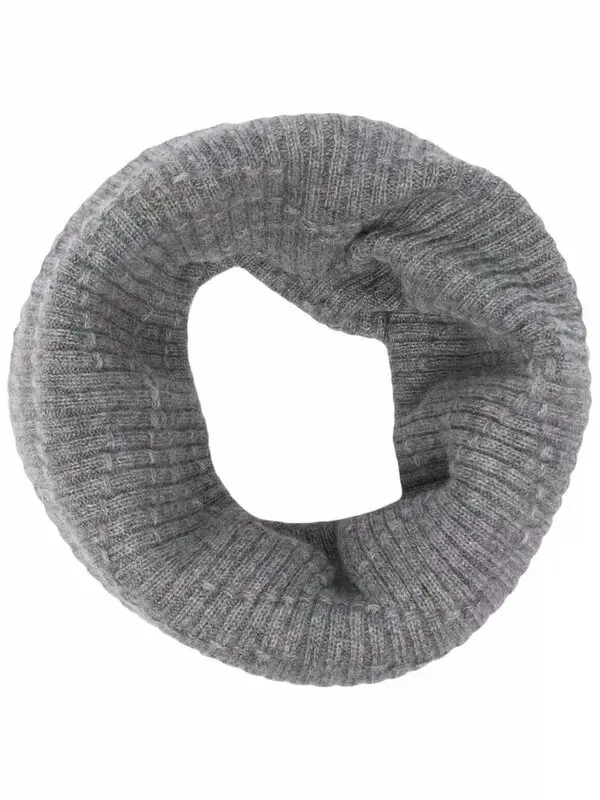 BARRIE Ribbed-knit Cashmere Snood - Grey