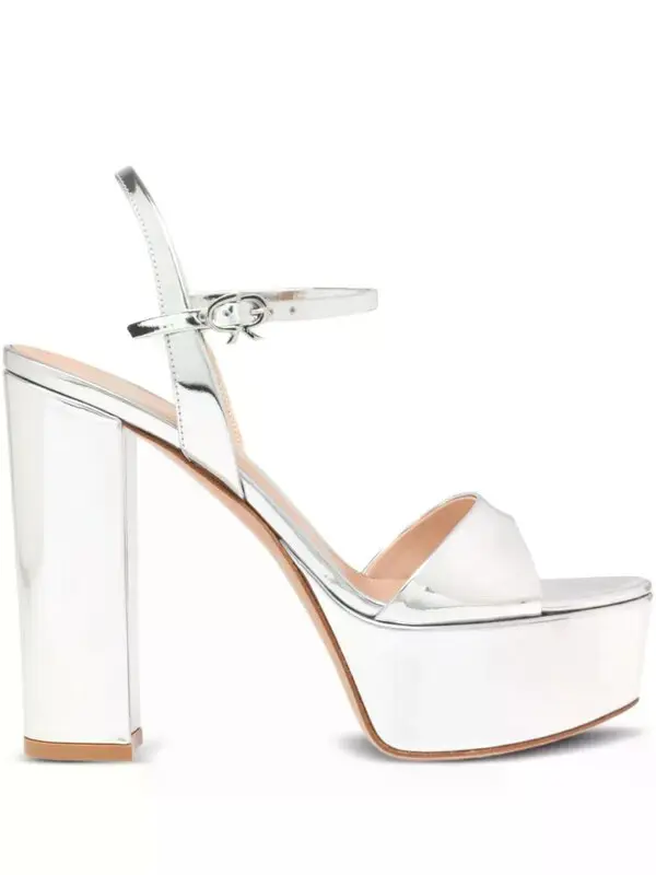 GIANVITO ROSSI Tone Platform Sandals - Silver